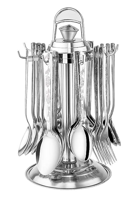 Stainless Steel Cutlery Set- Set of 24 (Contains: 6 Soup Spoons, 6 ...