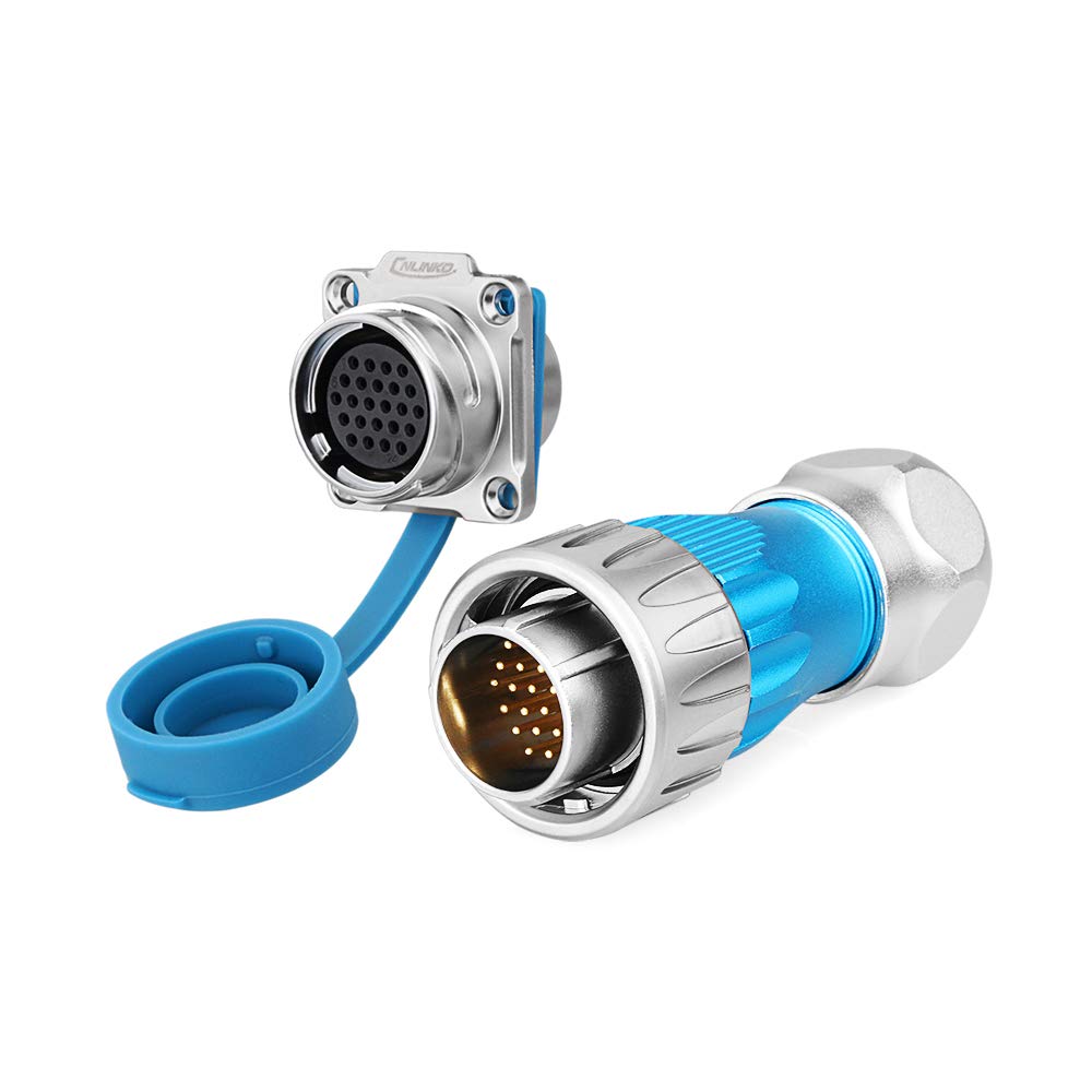 Buy Cnlinko High Voltage Cable M24 5A DC Power Panel Connector, IP67 ...