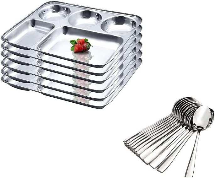 Amazon.com | Indian Bhojan Thali / Stainless Steel Dinner Plate with 5 ...