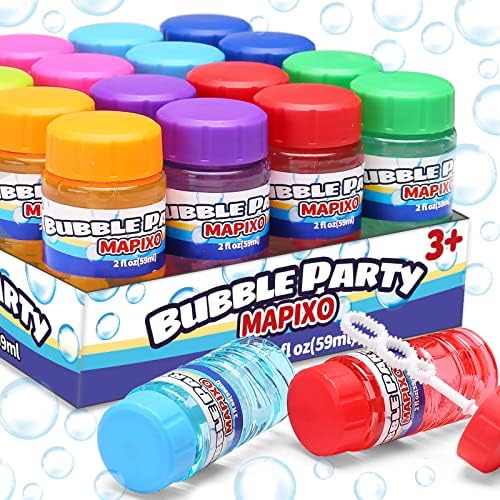 16 Pack Bubble for Kids Party Favors, Bubble Bottle with Wand Attached ...