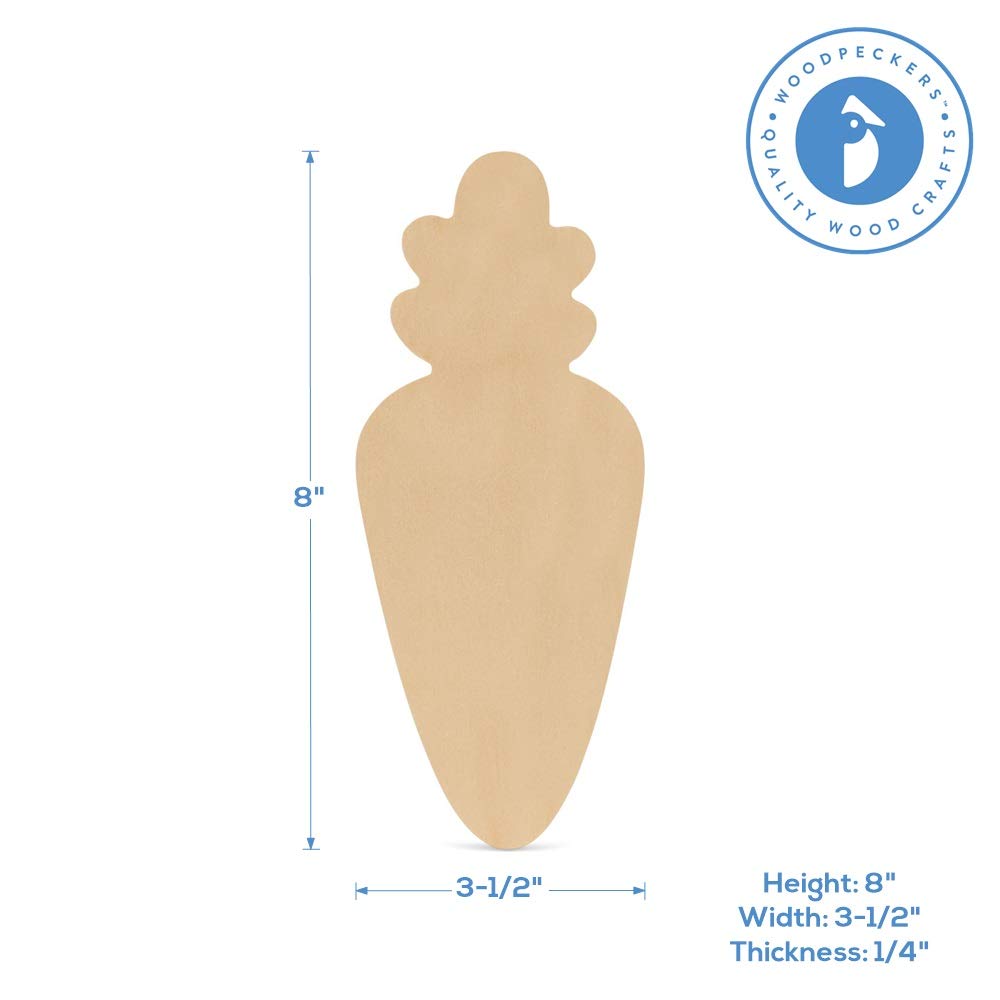 Snapklik.com : 6 Sturdy Wood Carrot Cutouts 8 X 3-1/2 Inch, Smooth ...