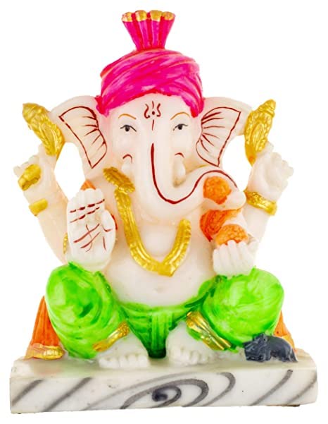 Buy Pooja Creations Resin Handmade Ganesha Idol for Home, Office ...