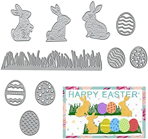 Amazon.com : 12pcs Easter Bunny Frame Metal Die Cuts, Easter Bunny ...