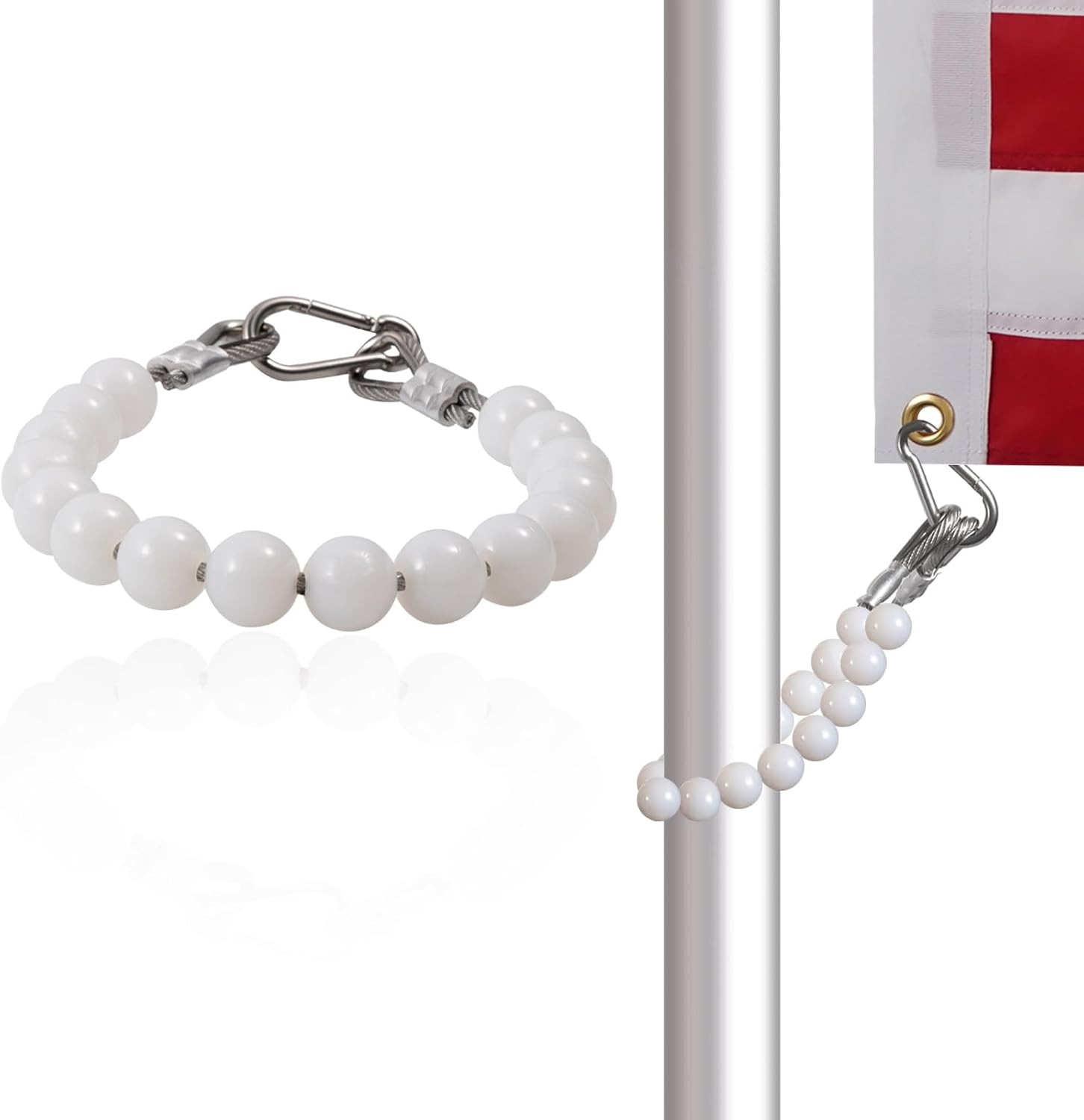 Amazon.com : Frunke Flag Pole Retainer Ring Heavy Duty White Beaded ...