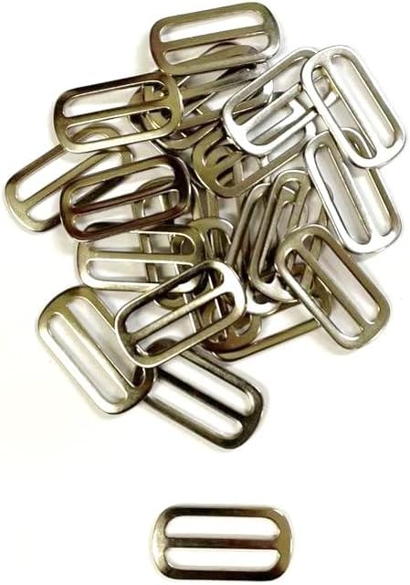 Metal 3 Bar Slides Adjustable Tri-Glides Nickel Plated x10 for 25mm ...