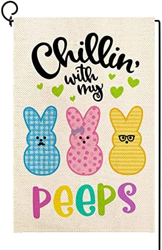 Amazon.com : Easter Bunny Garden Flags 12x18 Inch Burlap Double Sided ...
