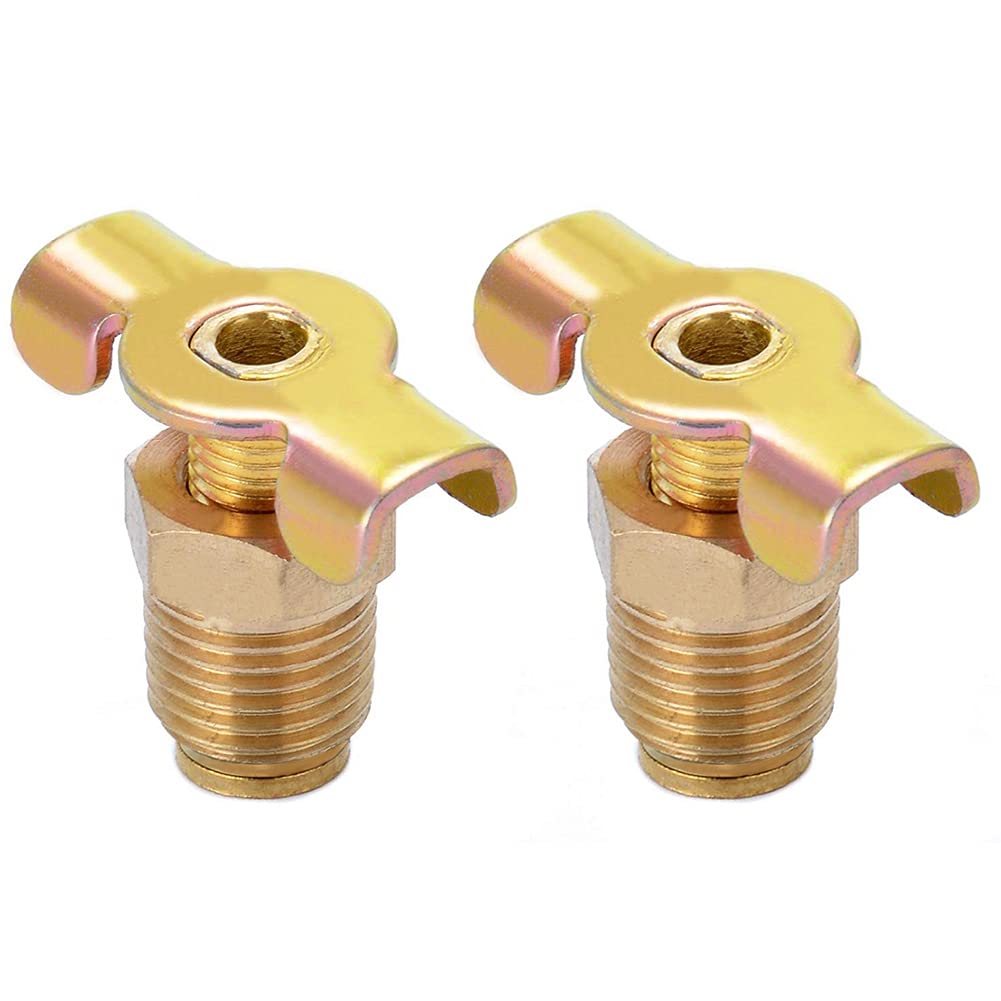 Joywayus Brass Wing Style Drain Cock 1/4" NPT Male External Drain ...