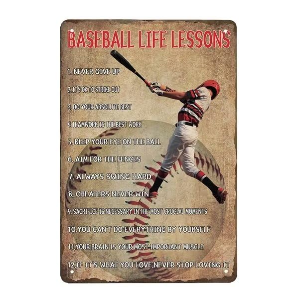 Amazon.com: Retro Baseball Tin Sign - Vintage Baseball Decor for Boys ...