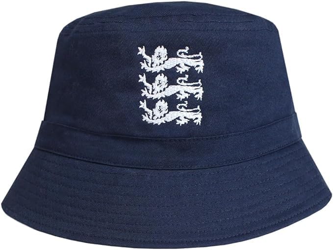 Navy Blue 3 Lion Test Cricket Bucket Hat with Embroided Logo Adult/Men ...
