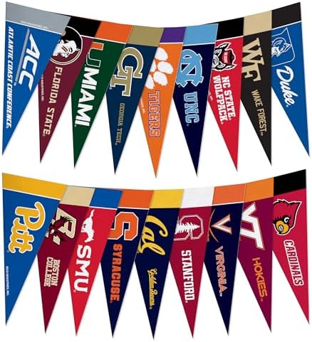 Amazon.com: Rico Industries NCAA ACC Complete 4" x 9" Felt Mini Pennant ...