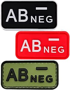 Amazon.com: 3pcs PVC Blood Type AB Negative Group Identification Tags ...