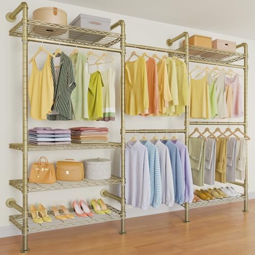 Amazon.com: Timate L3 L Shape Gold Heavy Duty Clothes Rack, Industrial ...