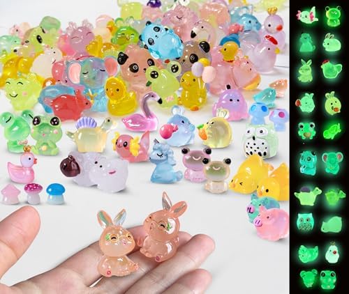 Amazon.com: Luminous Mini Resin Animals 100 Pcs Tiny Animals Mini Ducks ...