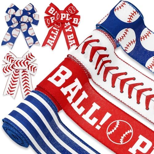 Amazon.com: PH PandaHall 20 Yards Baseball Ribbons 4 Styles 7/8“ Sports ...