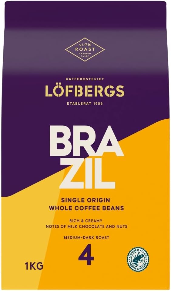 Lofbergs Single Origin Brazil Whole Coffee Beans 1kg : Amazon.co.uk ...