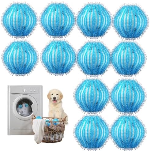 FQQF Pack of 12 Pet Hair Remover Washing Machine, Dog Hair and Cat Hair ...