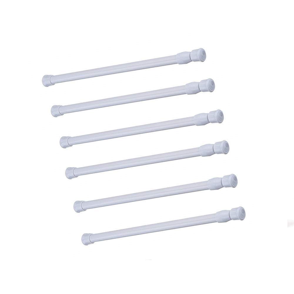6 Pack Spring Curtain Tension Rods, 15.7-28 Inch Cupboard Bars Tensions ...