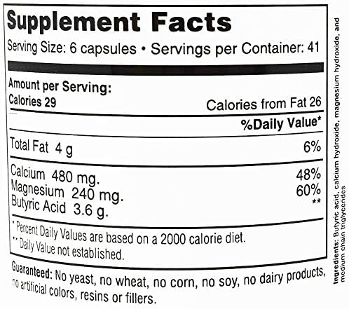 Butyrex CalcioMagnesio Butyrate Complejo 250 Cápsulas – Yaxa Colombia