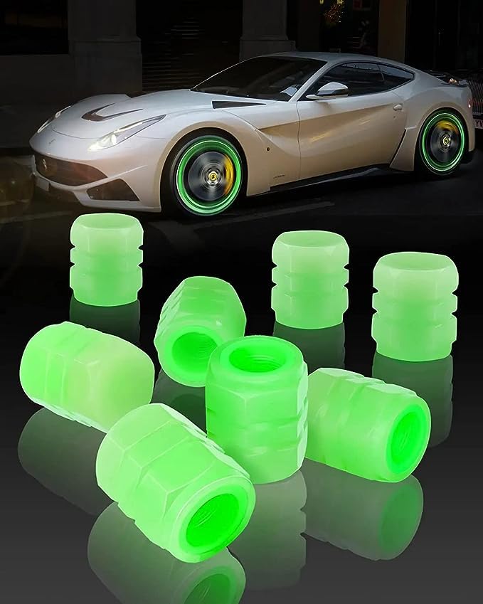 Jeju Enterprise TYRE Valve CAPS Luminous Glow CAR TIRE AIR STEM Valve ...