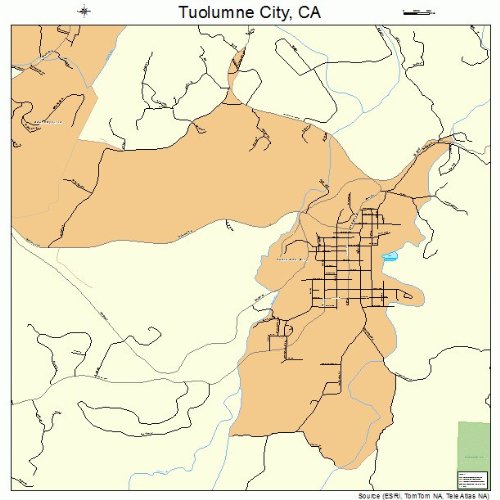 Large Street & Road Map of Tuolumne City, California CA - Printed ...