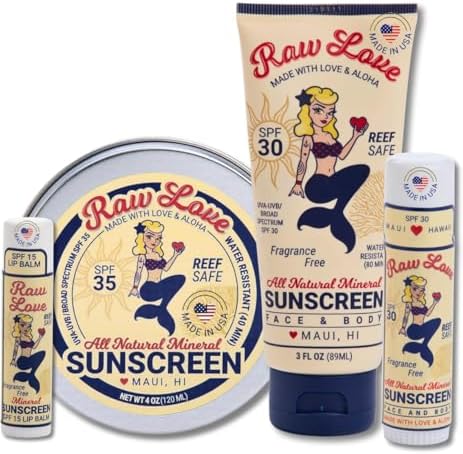 Amazon.com: Raw Love Reef Safe Sunscreen Bundle | SPF35 Tin + SPF30 ...