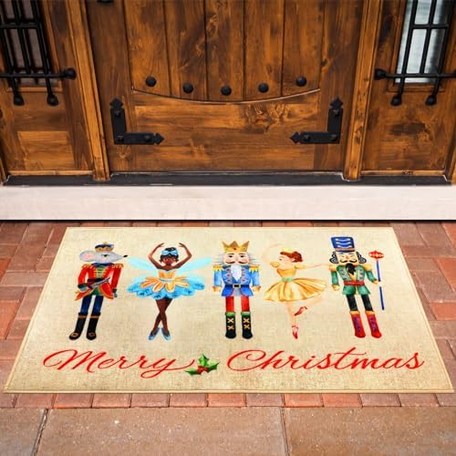 Amazon.com: Timgle Nutcracker Christmas Doormat Merry Christmas Decor ...