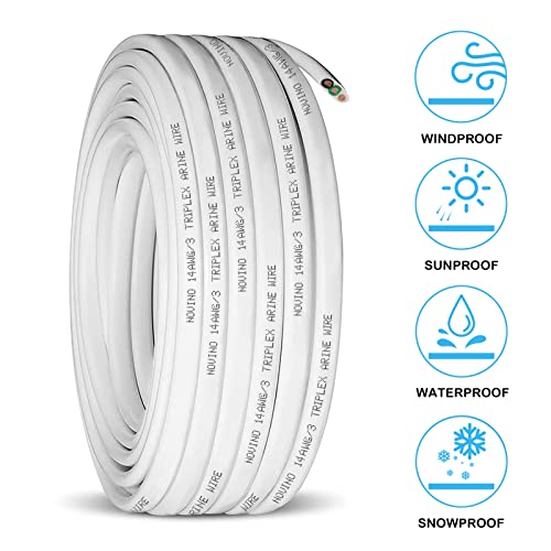 Snapklik.com : 14 Gauge Marine Wire,100ft 14 AWG Triplex Maine Grade ...