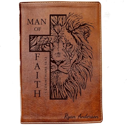 Amazon.com: Personalized Bible for Men, NKJV Wide-Margin, Customized ...