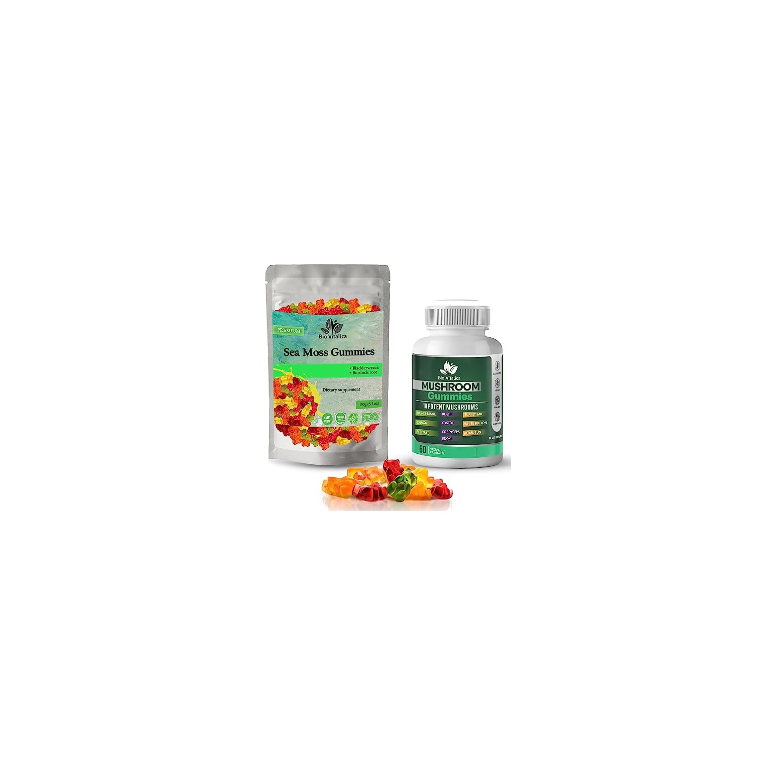 BIO VITALICA Sea Moss Gummies & Mushroom Gummies (Bundle) - Insect ...
