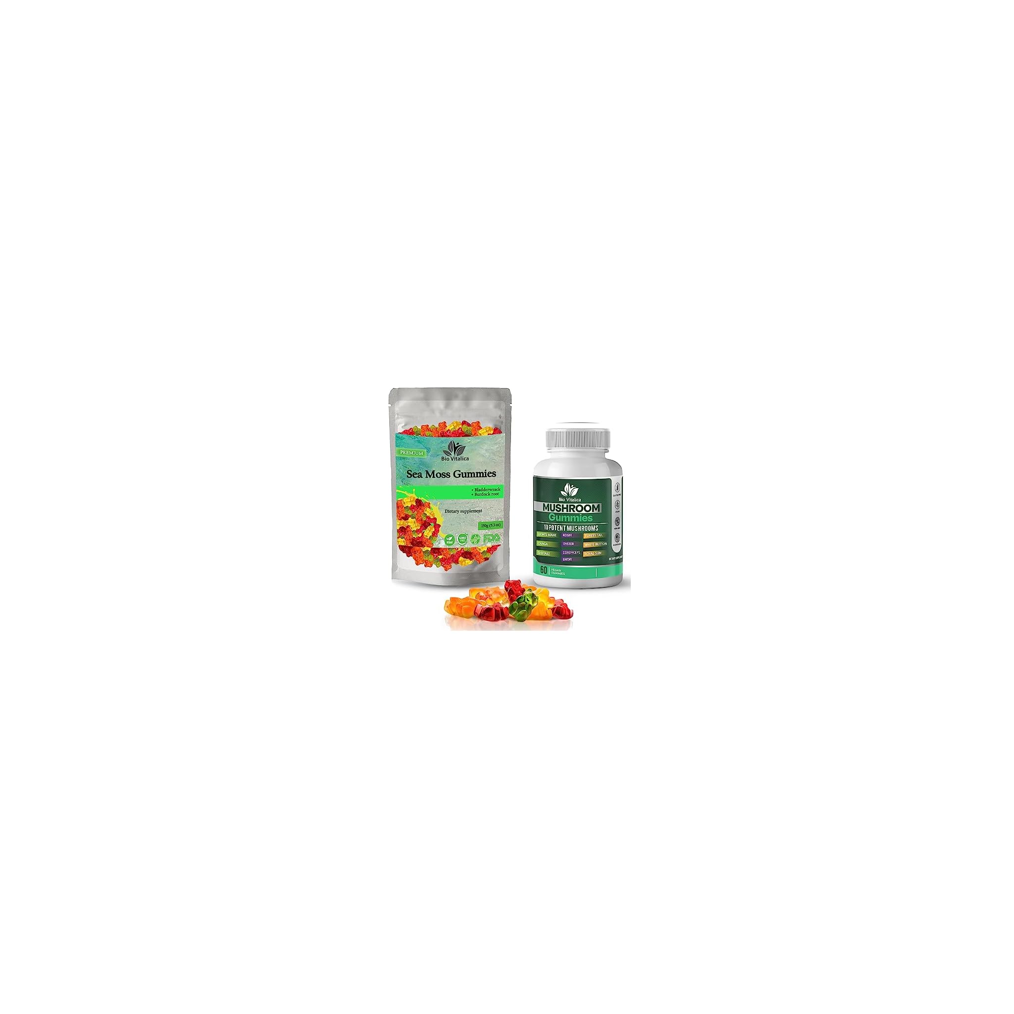 BIO VITALICA Sea Moss Gummies & Mushroom Gummies (Bundle) - Insect ...
