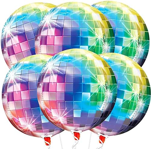 Excefore Mirror Balloons, 6 Pcs Disco Metallic Balloons for 70s Party ...