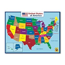 Amazon.com: United State Map Laminated Poster -Double Side Educational ...
