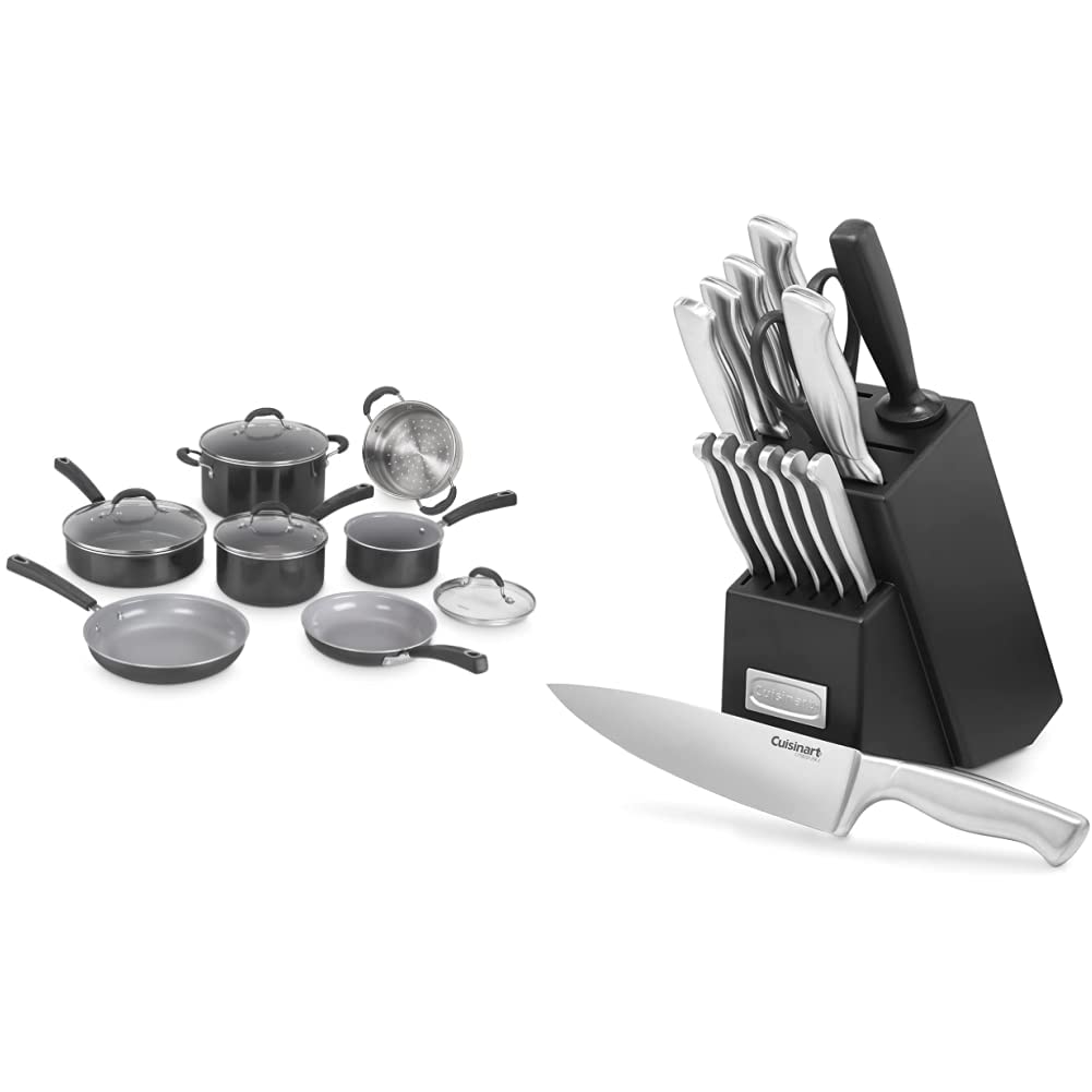 Cuisinart 54C-11BK 11-Piece Set Ceramica XT Nonstick Cookware, Black ...