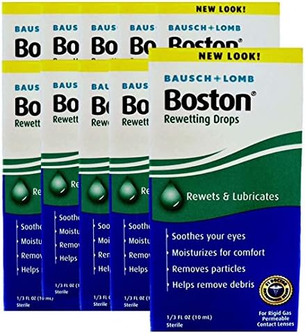 Amazon.com: Bausch & Lomb Boston Rewetting Drops 10 mL (Pack of 10 ...