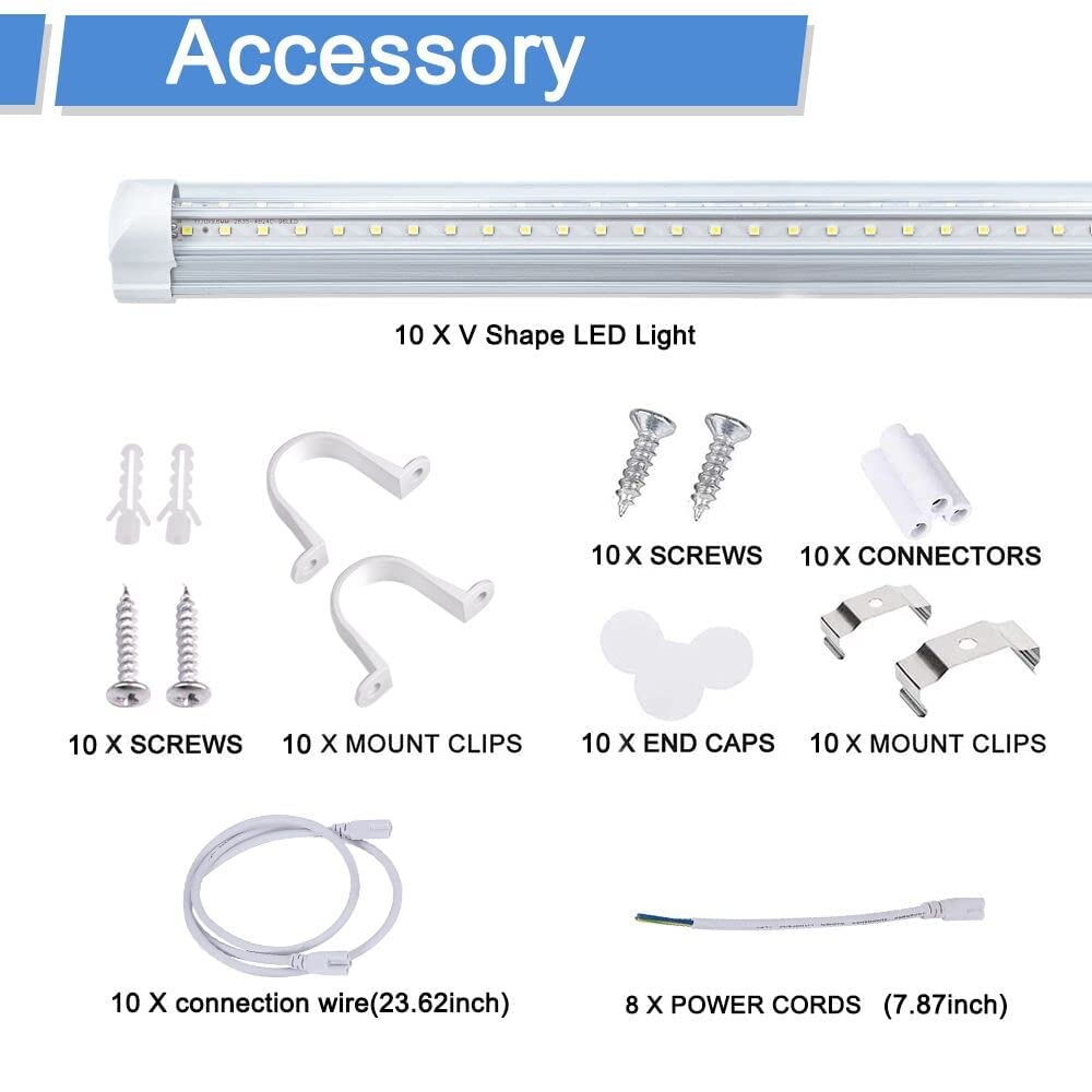 Snapklik.com : ONLYLUX LED Shop Light, 4ft 36W 5000lm 6500k Shop Lights ...