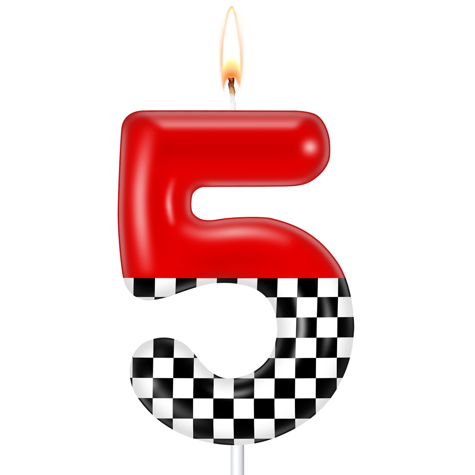Amazon.com: MTLEE Racing Car Birthday Number Candle Race Car Theme Cake ...