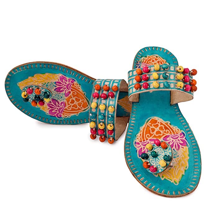 A U R A Fashion Colorful Ethnic Kolhapuri Footwear for Women Kolhapuri ...