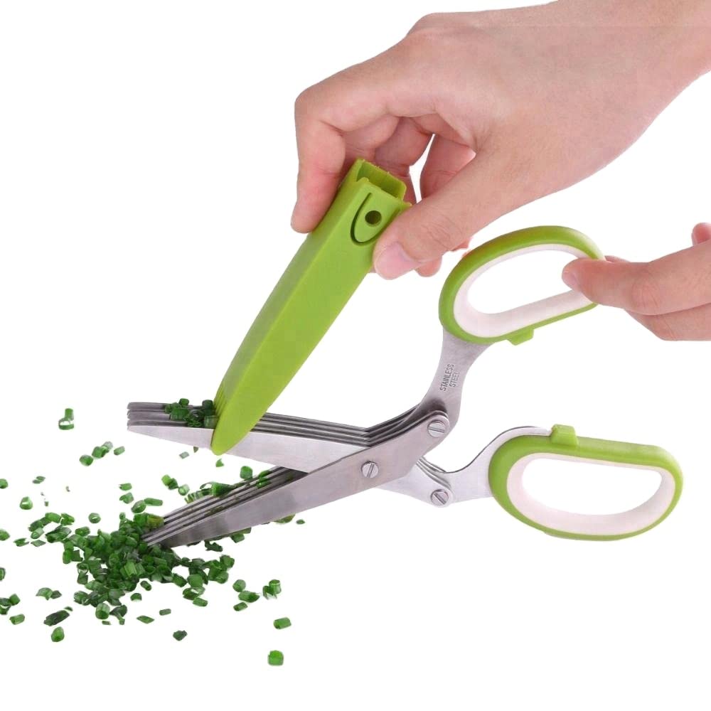 UK Seller | 5 Blade HERB Scissors | Stainless Steel HERB Shears ...