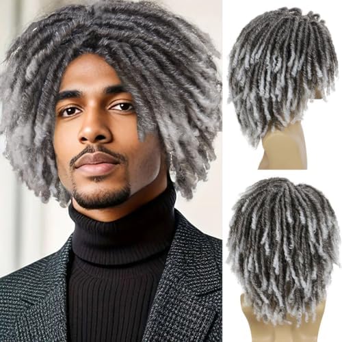 Amazon.com : GNIMEGIL Synthetic Wig with Fringe Ombre Grey Wig Rasta ...