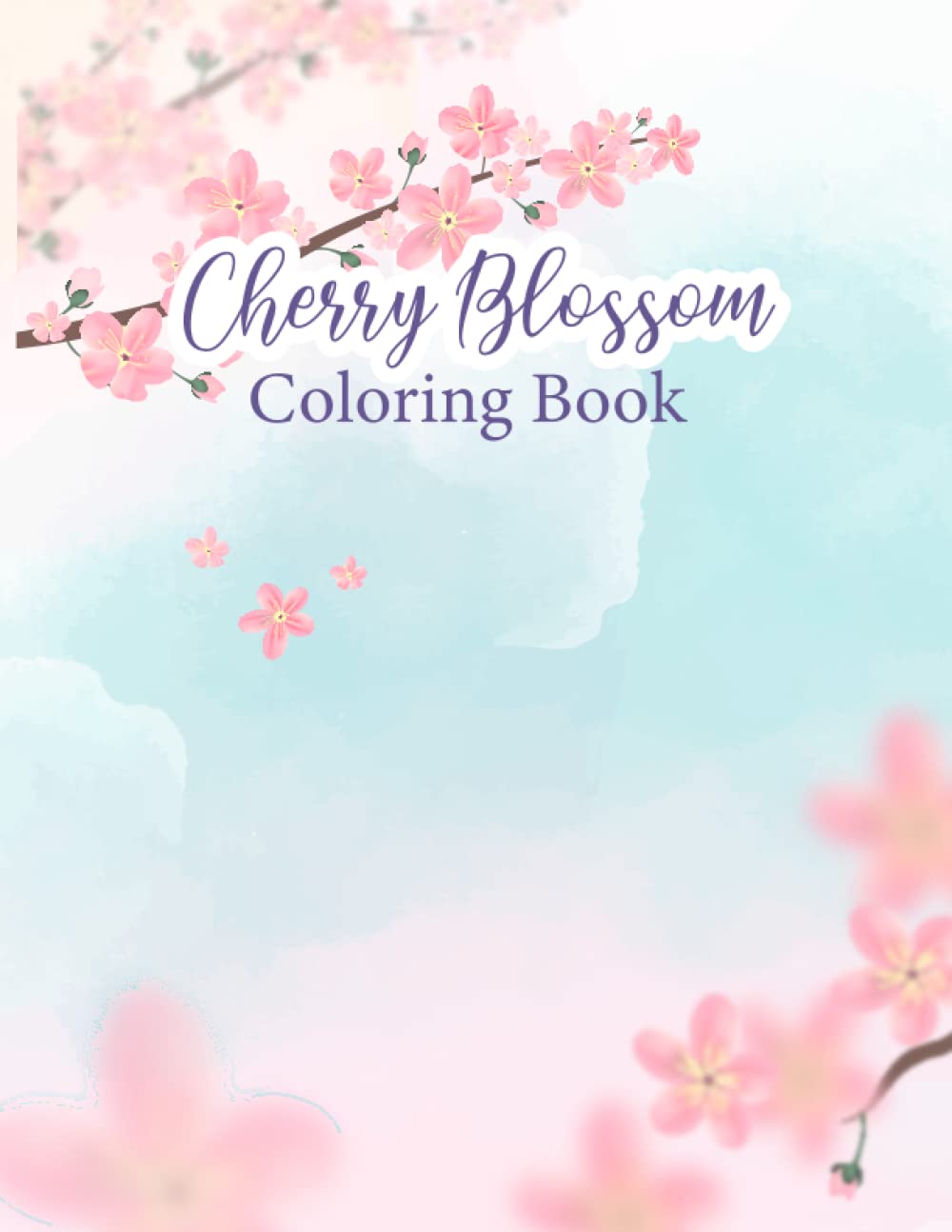 Amazon.com: Cherry blossom coloring book: Adult Coloring Book , Sakura ...