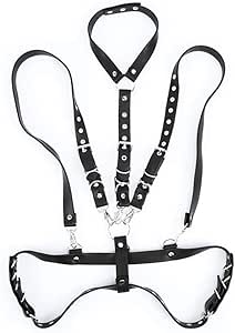 Amazon.co.jp: Emoi ボンデージ ハーネス 男性 sm コスプレ コスチューム レザー メンズ 貞操ベルト バッグフック付き セクシー 過激 衣装 拘束具 束縛ベルト 誘惑 ...
