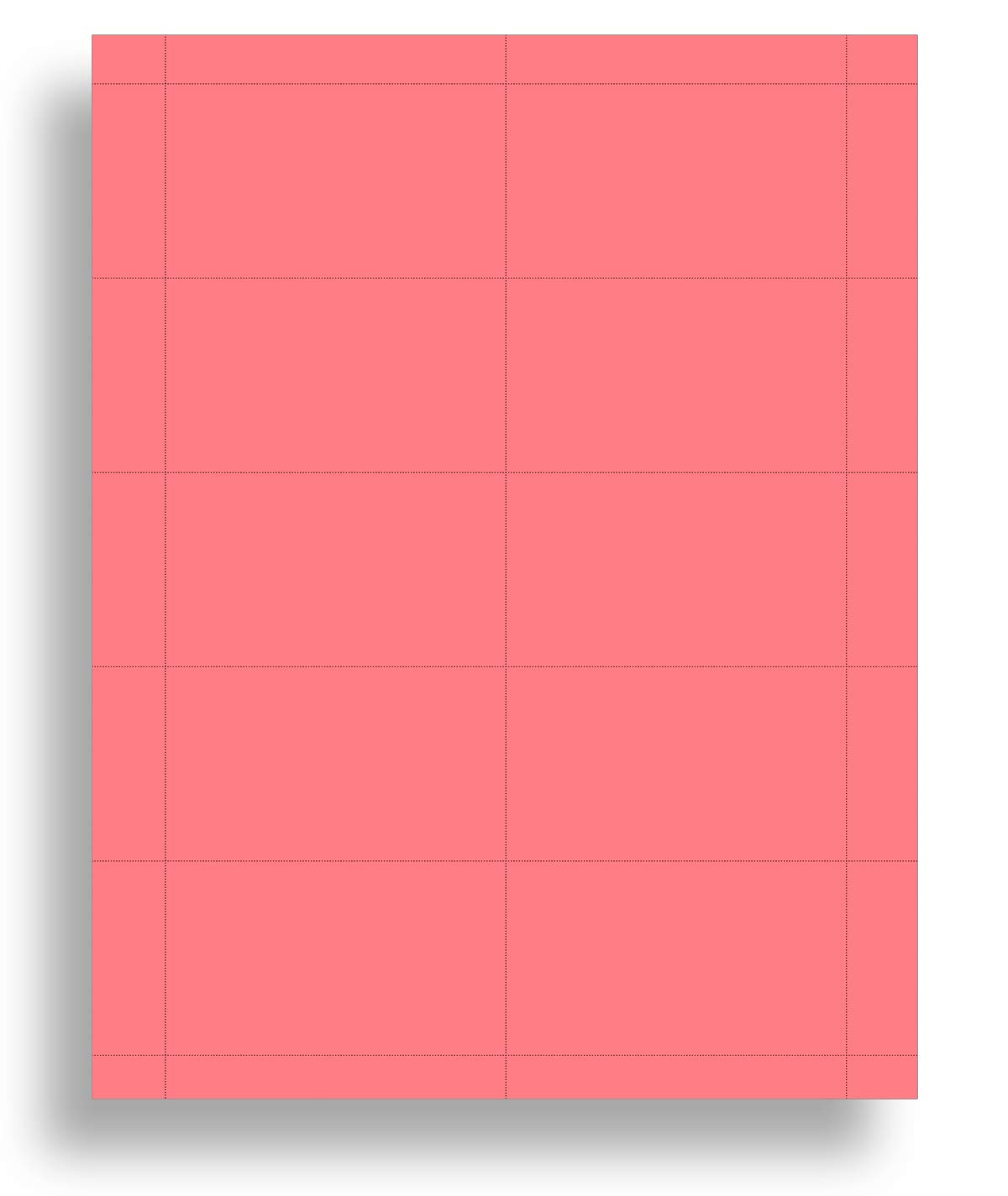 Plain Pink 110lb Index Business Cards - 25 Sheets/250 Desktop ...