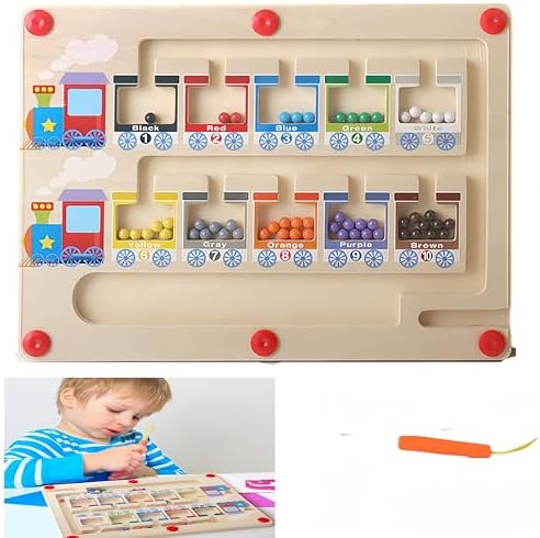 FeBohao Magnetic Color and Number Maze Board,Color Sorting Toys Trains ...