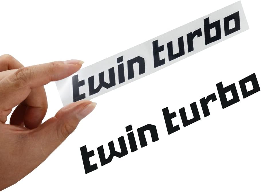 Amazon.com: Pair Set Twin Turbo Decal Vinyl Sticker Letter Fender Trunk ...