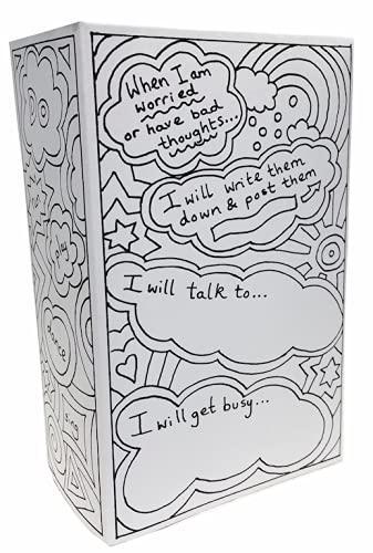 Colour in DIY worry box for children, anxiety and mental health aid ...