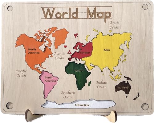 Amazon.com: Montessori continent world map puzzle : Handmade Products