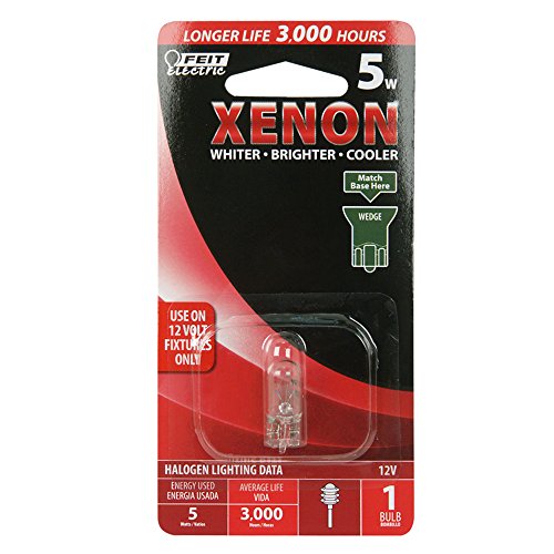Feit Electric BP5XN-12 12-Volt 5-Watt T-5 Wedge Base Xenon Light Bulb ...