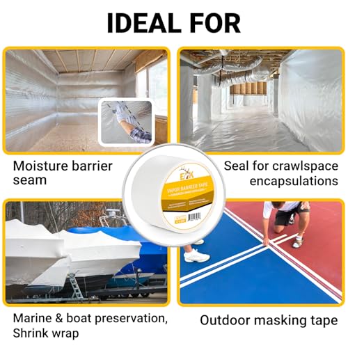 ELK Vapor Barrier Tape - 4” x 180ft - PE 7mm Polyethylene Seam Tape ...