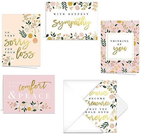 Modern Floral Sympathy Cards / 25 Sympathy Cards / 5 Floral Greeting ...
