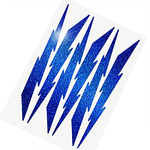 Amazon.com: Set of 6 Blue Holographic Glitter Lightning Decals ...